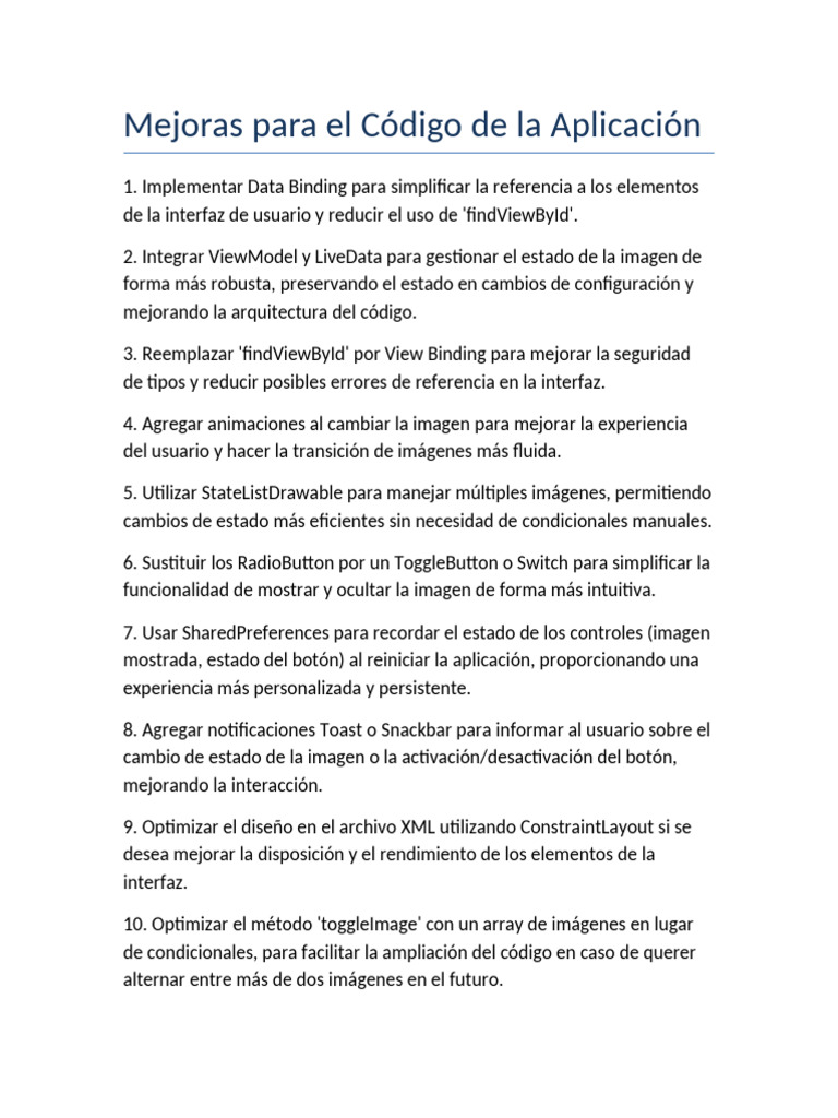 Mejoras de Código con ViewModel y Binding | PDF