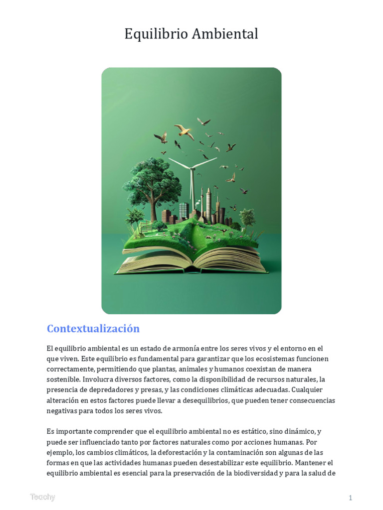 Equilibrio Ambiental | PDF | Entorno natural | Degradación ambiental
