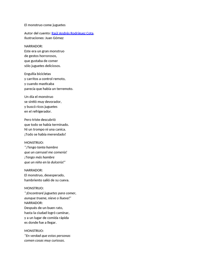 El monstruo que devora juguetes | PDF