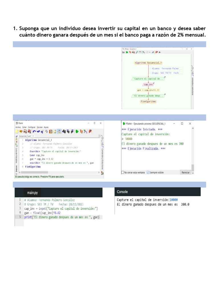 Ejemplo - Tarea de Algoritmos | PDF
