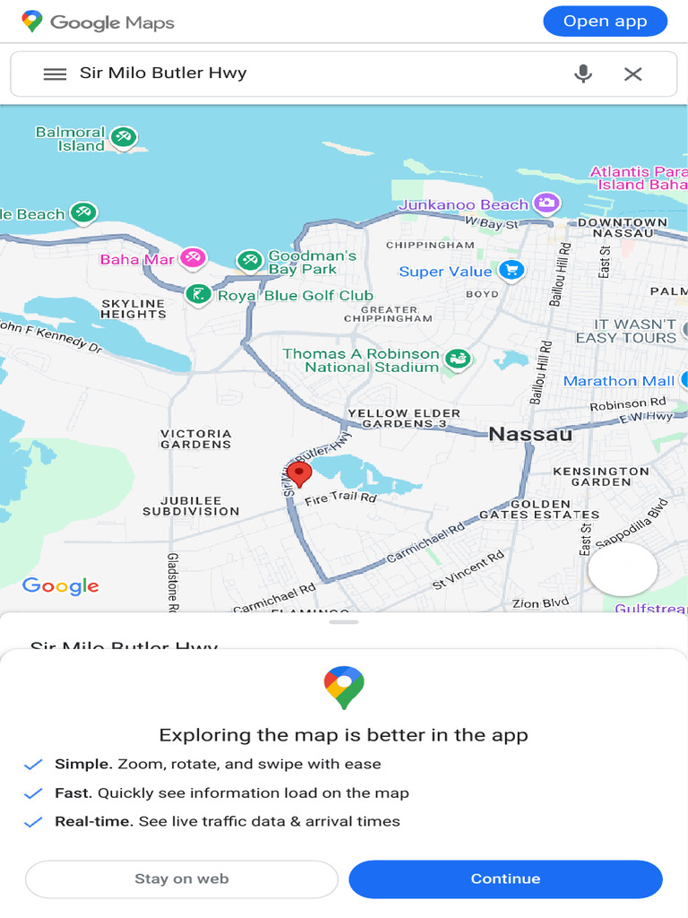 Sir Milo Butler Hwy - Google Maps | PDF