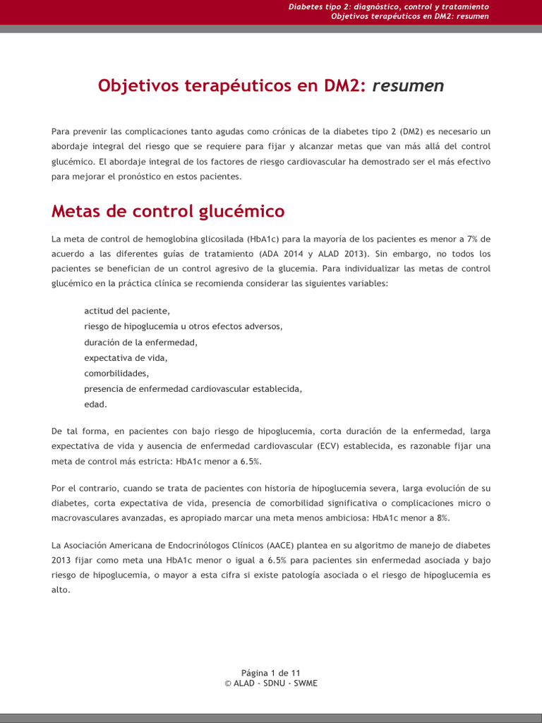 DM2 Metas | PDF | Diabetes | Colesterol