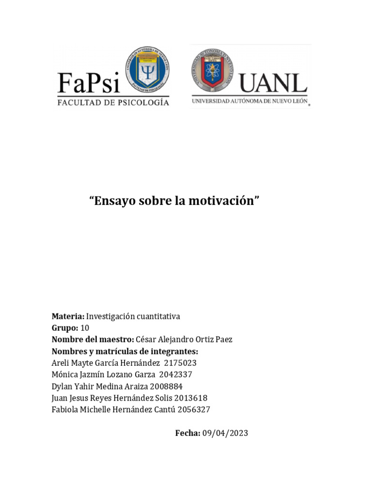 MJLG Ensayo Invc | PDF | Motivacional | Motivación