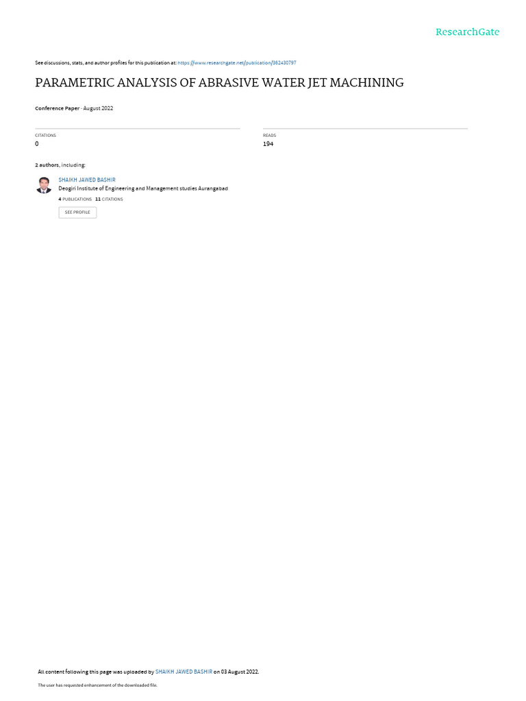 Parametric_analysis_of_abrasive | PDF | Finite Element Method | Computational Fluid Dynamics