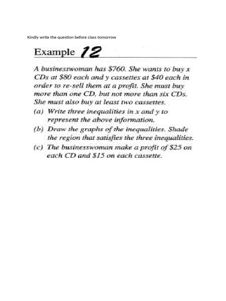 Linear Programming - Example | PDF