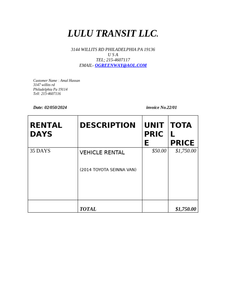 Car Rental | PDF