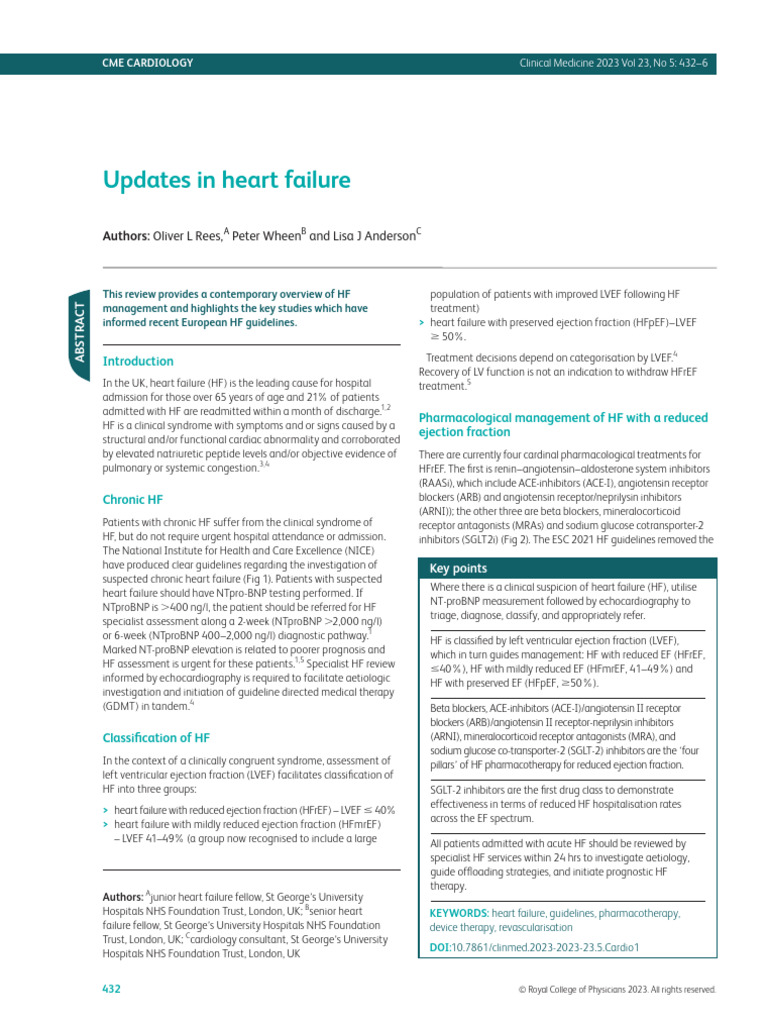 Heart Failure Management Updates 2023 | PDF | Heart Failure | Heart