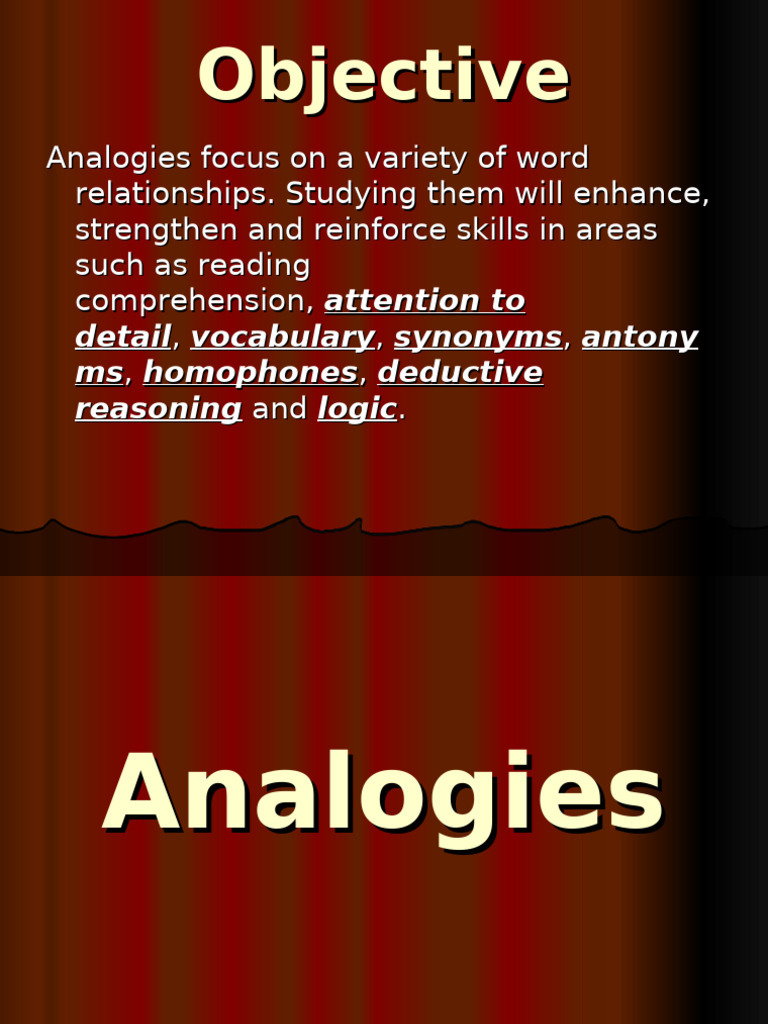 Analogies 2 | PDF | Analogy | Reading Comprehension