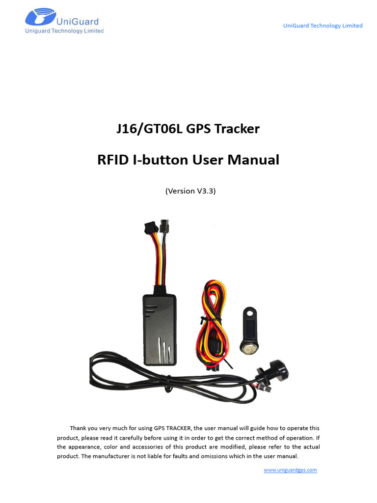 J16 4G GPS Tracker User Manual IButton | PDF | Radio Frequency Identification | Computing
