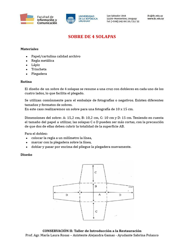 Rutina Sobre de 4 Solapas | PDF