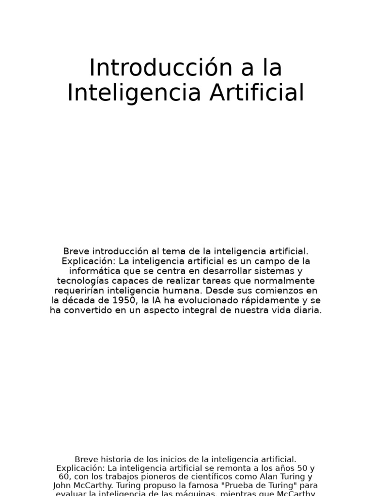 Introducción a la Inteligencia Artificial | PDF | Inteligencia artificial | Inteligencia (IA) y ...