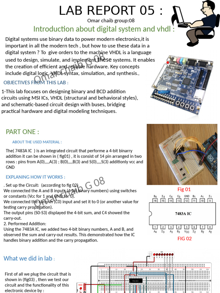 LAB REPORT 05 of Omar Chaib Group 08 | PDF | Vhdl | Electronic Circuits
