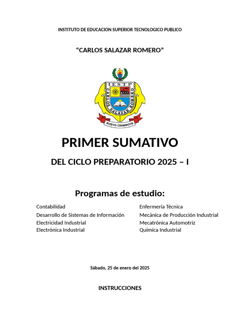 Primer Sumativo 2025 | PDF