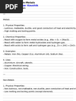 Metals and Non Metals Notes Class10 | PDF