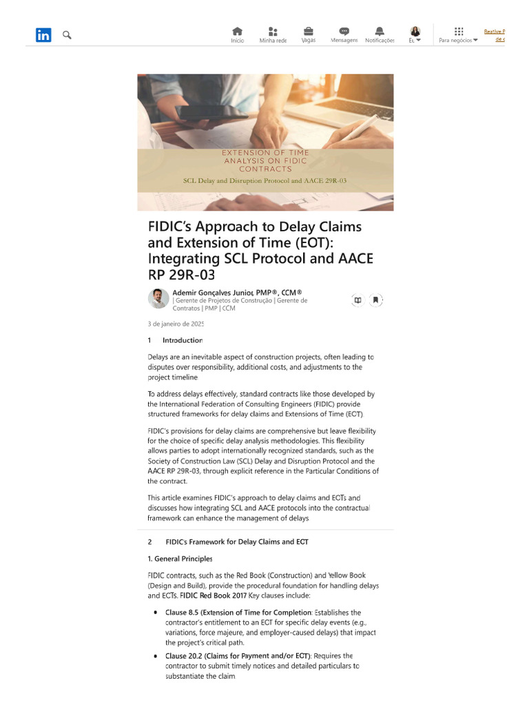 Analise de Atraso FIDIC | PDF