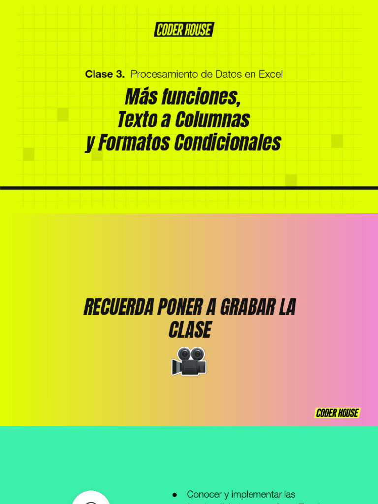 Clase 3 - Más Funciones, Texto A Columna y Formato Condicional | PDF ...