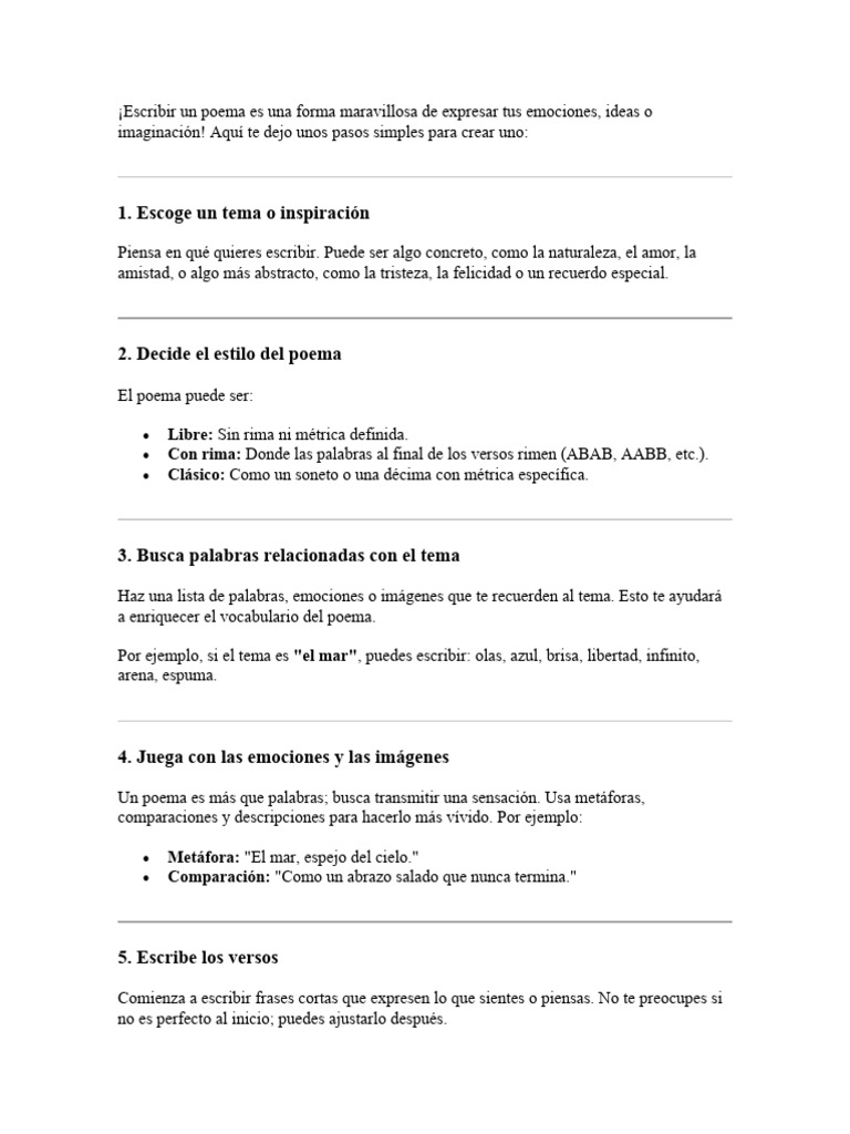 Escribir Un Poema | PDF