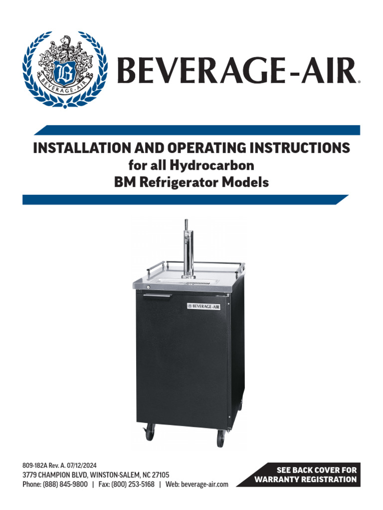 BM Refrigerator Installation Guide | PDF | Refrigerator | Valve