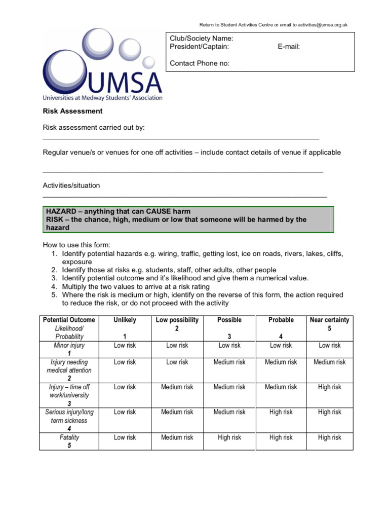 Basic Risk Assessment | PDF