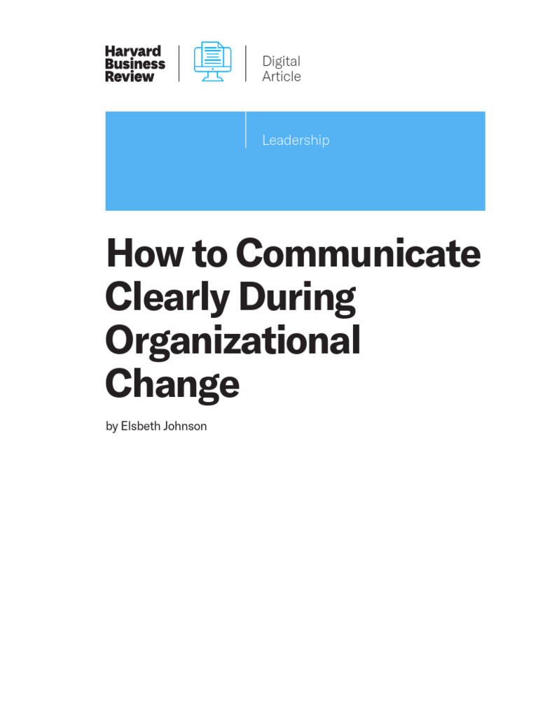 2017 - 06 - How To Communicate Clearly During Organizational Change ...