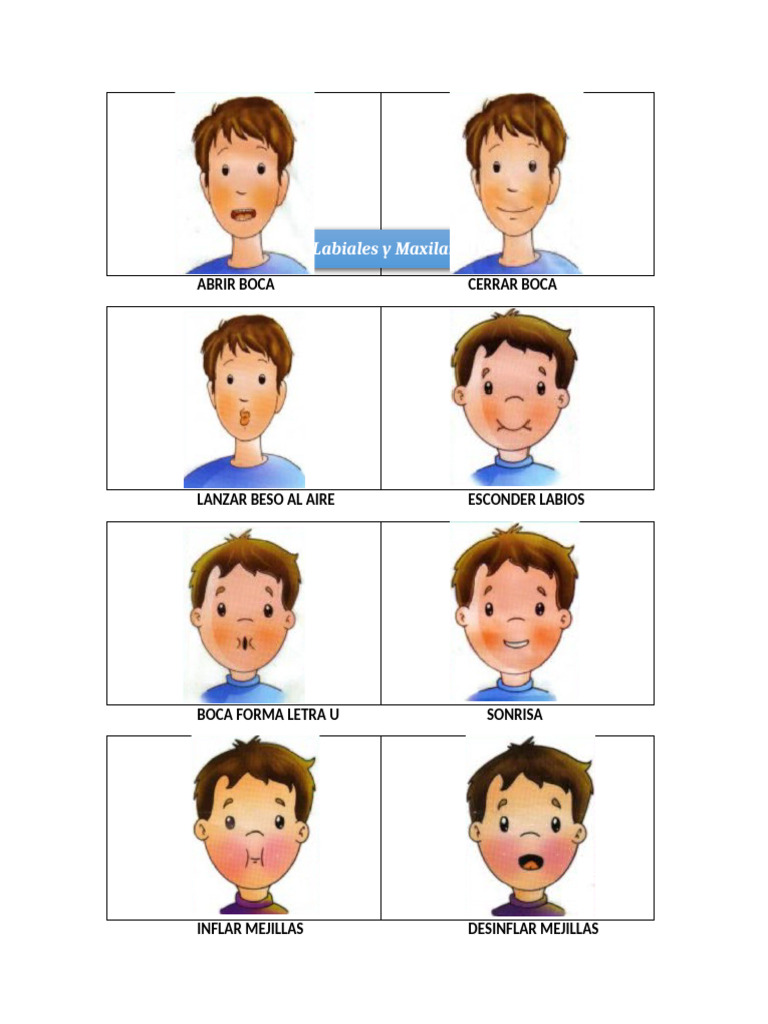 Ejercicios de Praxias Labiales y Maxilares | PDF