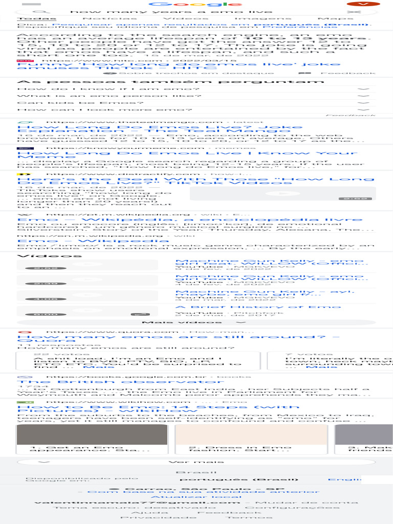 How Many Years A Emo Live - Pesquisa Google | PDF