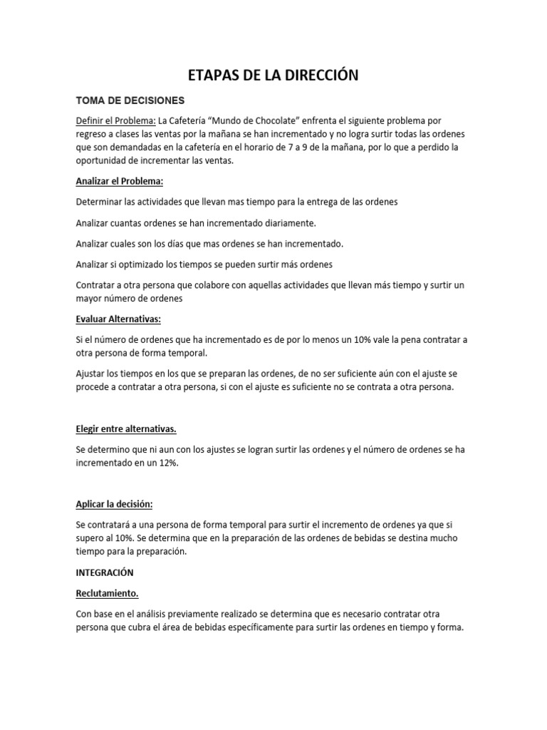 ETAPAS DE LA DIRECCI-N | PDF | Business | Economias