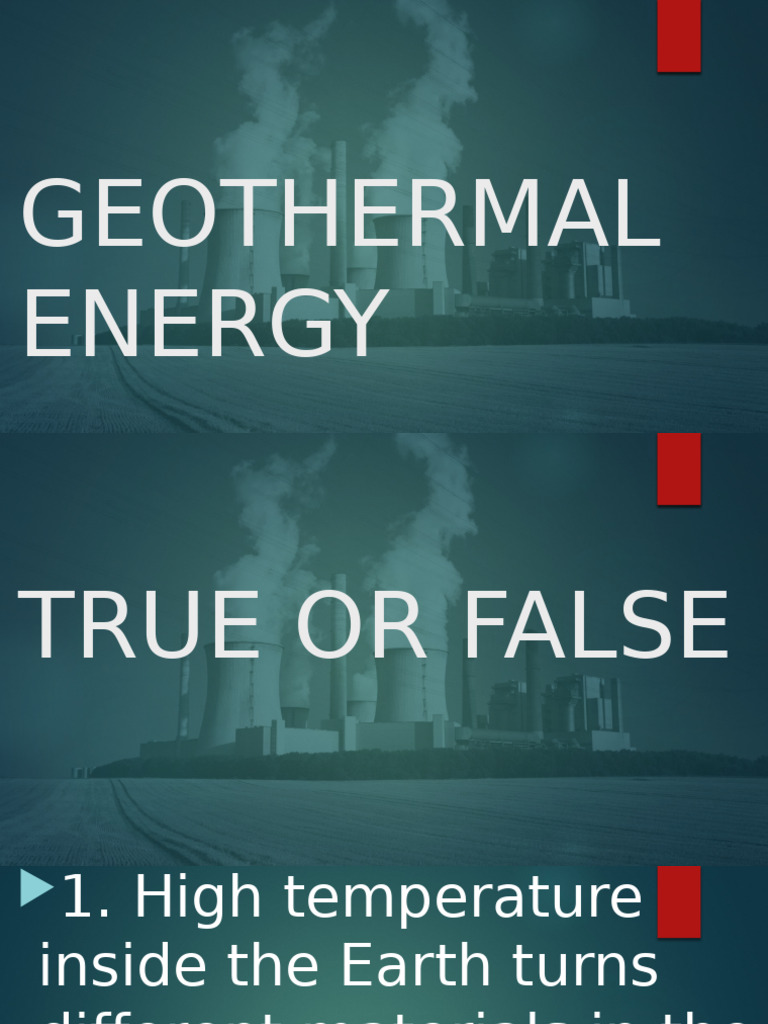 Geothermal Energy - Quiz | PDF