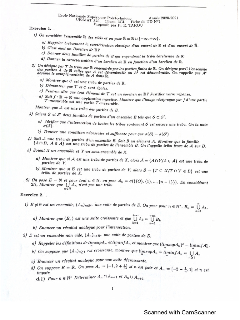 TD1 Maths De Base-1 | PDF