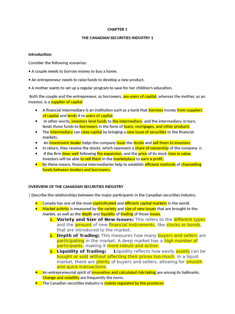 CSC CHAPTER 1 | PDF | Securities (Finance) | Insurance