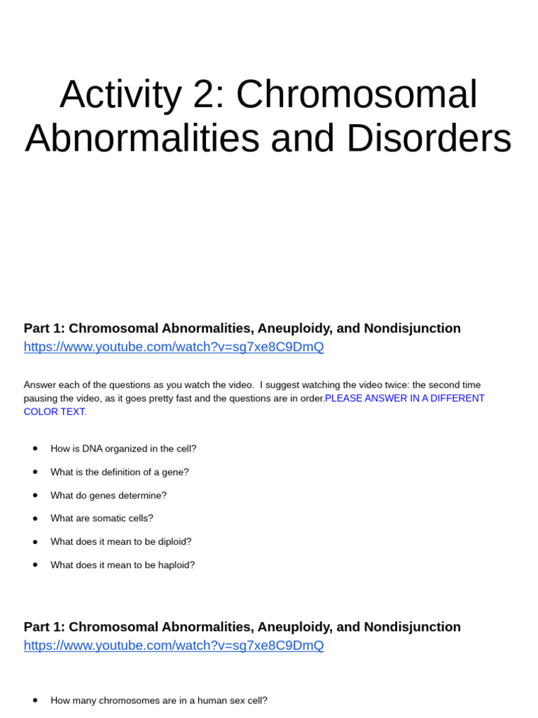 Chromosomal Disorders Guide | PDF | Meiosis | Down Syndrome