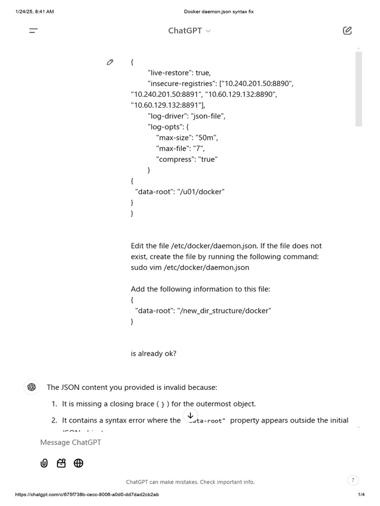 Docker daemon.json syntax fix | PDF | Computing | Computer Programming