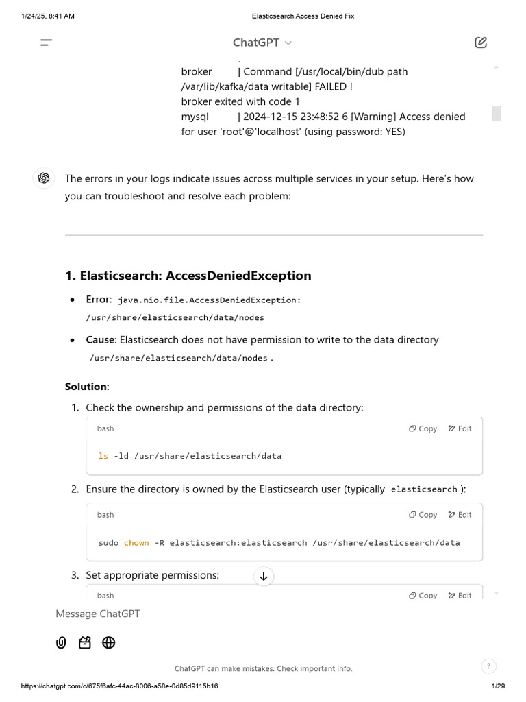 Elasticsearch Access Denied Fix | PDF | Information Technology Management | System Software