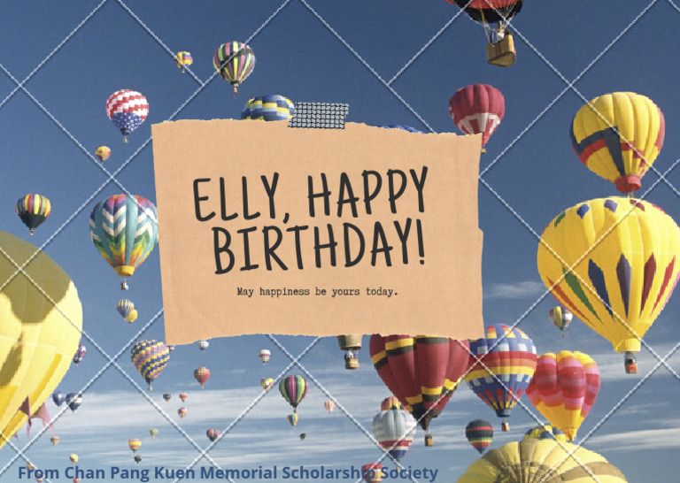 Balloon Themed Cute Happy Birthday Card | PDF