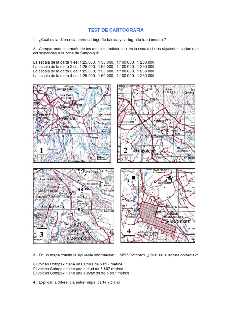 Test de Mapas | PDF | Mapa | Cartografía