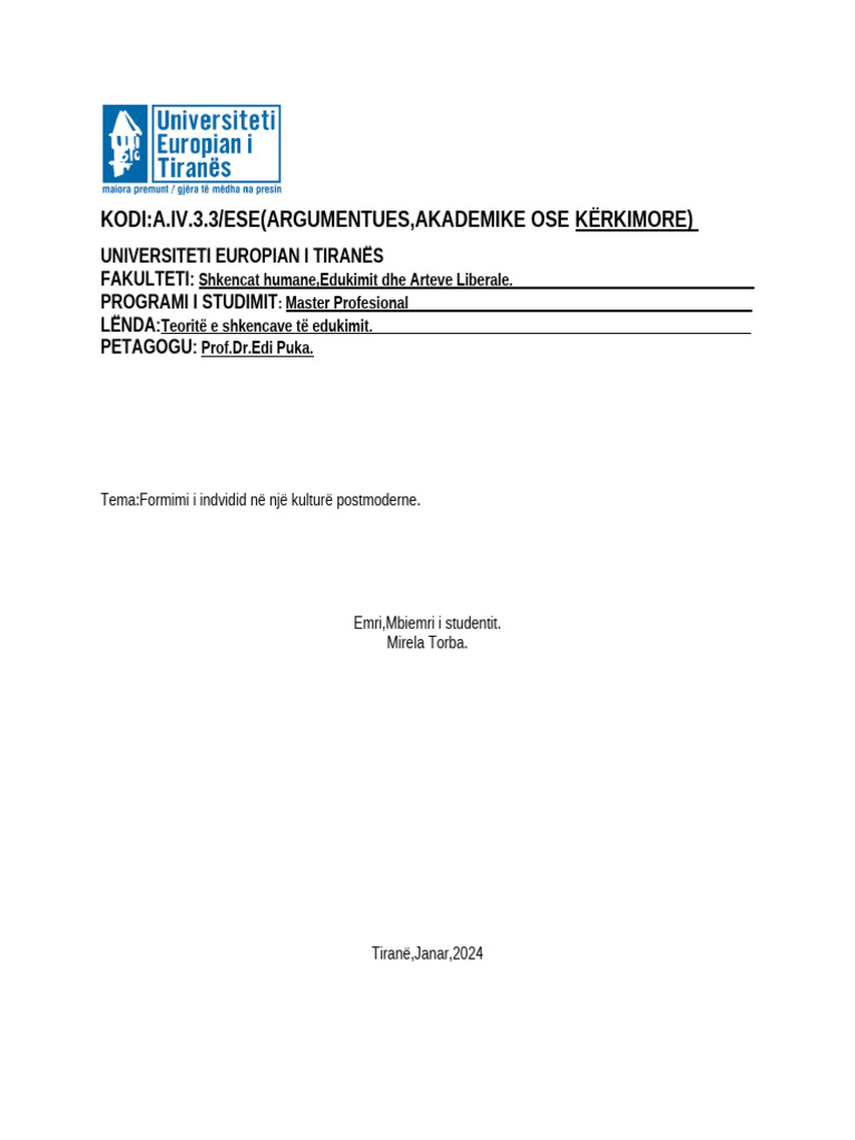 Shkencat e Edukimit | PDF