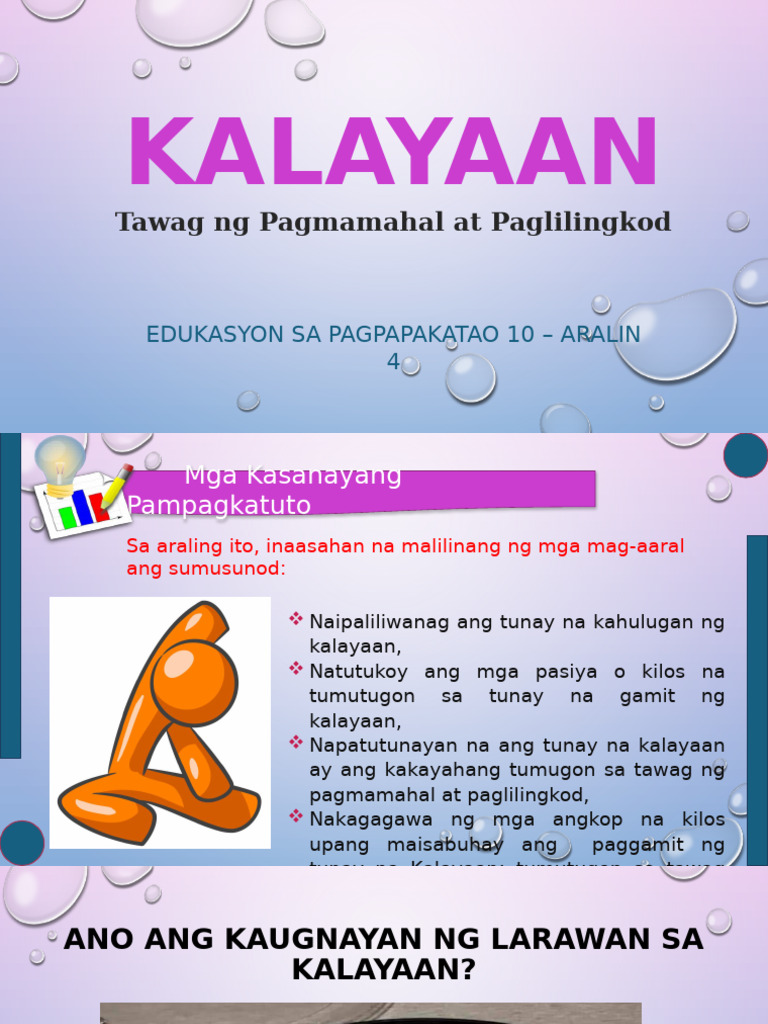 ESP 10 Aralin 4 Kalayaan | PDF