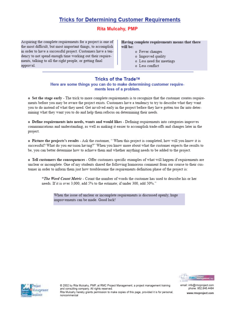 Effective Strategies for Customer Requirements | PDF