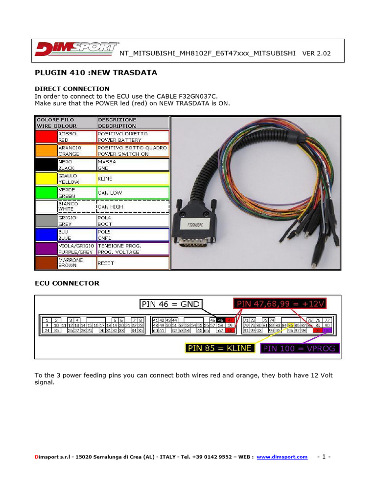 ECUTools Vietnam Pinout Dimsport Bench Mode Mitsubishi E6T47xxx ...