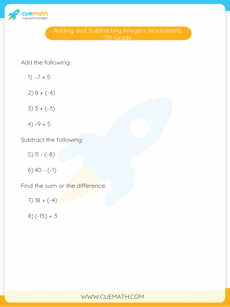 Adding and Subtracting Integers | PDF