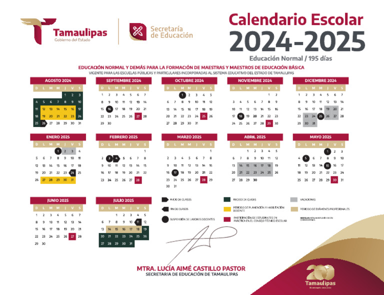 Calendario Escolar 24-25-195 Dias Normal | PDF