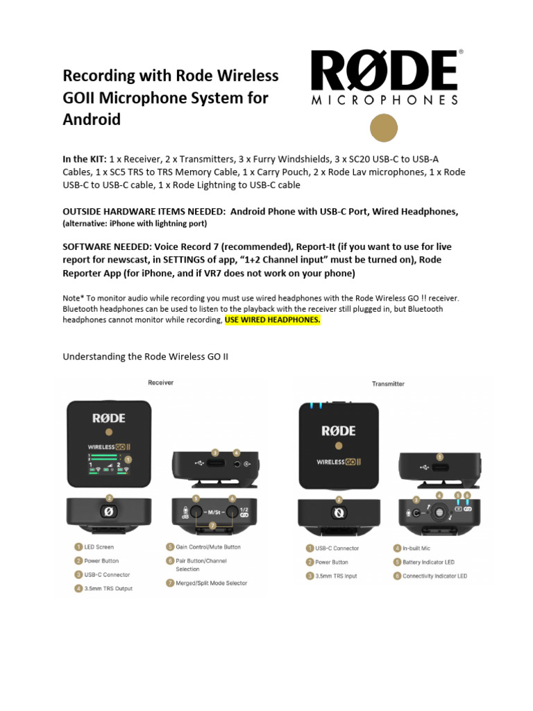 RODE Wireless GO Manual | PDF | Headphones | Electronics