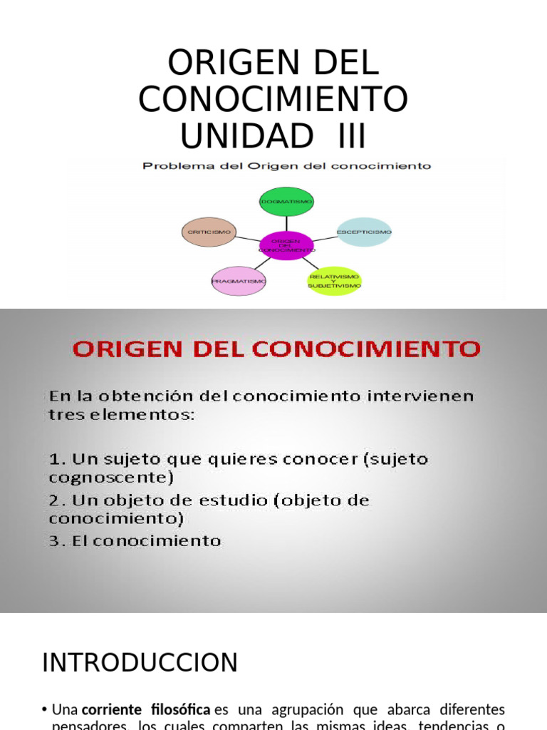 Origen Del Conocimiento Unidad III | PDF | Empirismo | Verdad