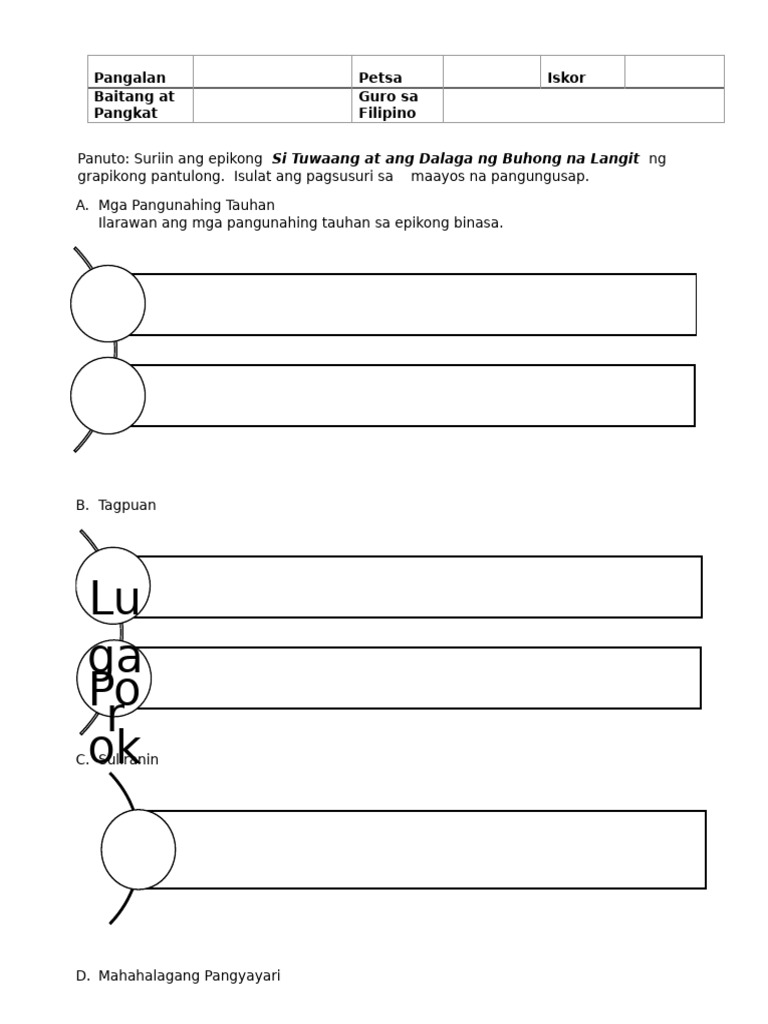 Activity Sheet- Tuwaang | PDF