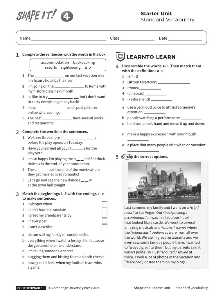 031b5bcb Vocabulary Standard Starter | PDF