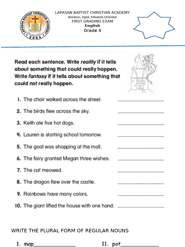 Grade 4 First Grading Exam Questions | PDF | Chemical Substances | Metals
