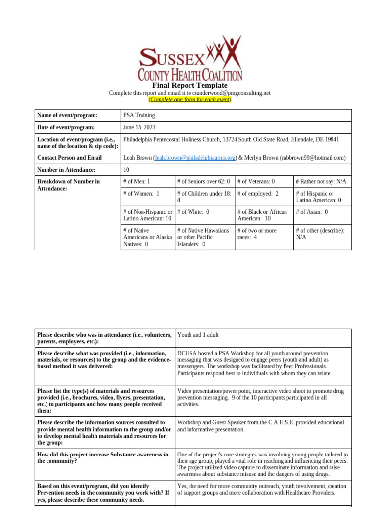 Youth PSA Workshop Report | PDF | Race And Ethnicity In The United ...