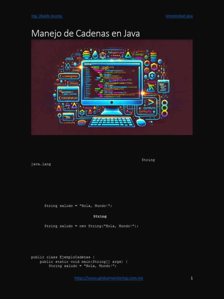 Cadenas y Text Blocks en Java | PDF | Java (lenguaje de programación) | Cadena (informática)
