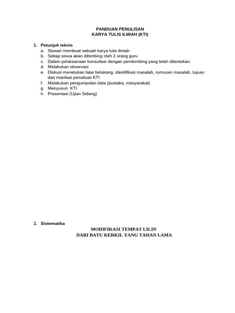 Panduan KTI 2024 | PDF