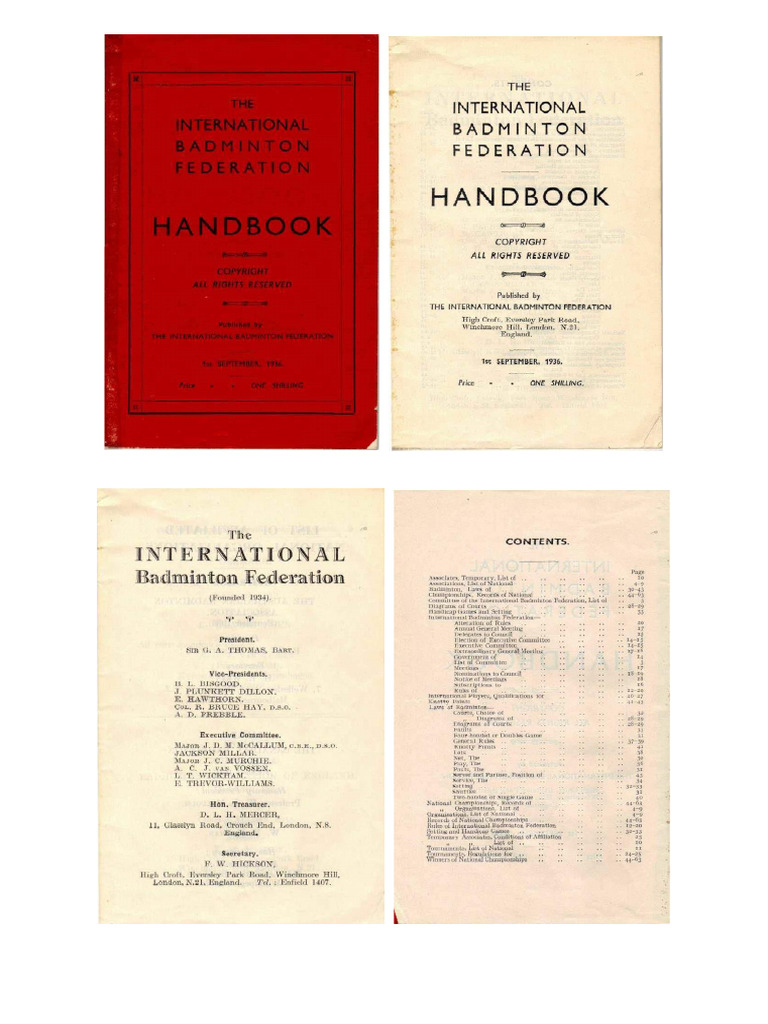 IBF Handbook - 1 September 1936 | PDF